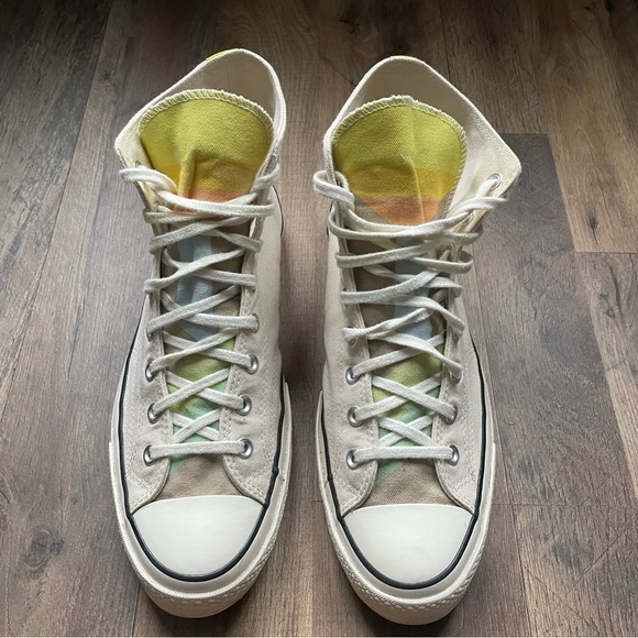 Converse | Shoes | Rare Multi Colored Unisex Converse Cream Hightop ...